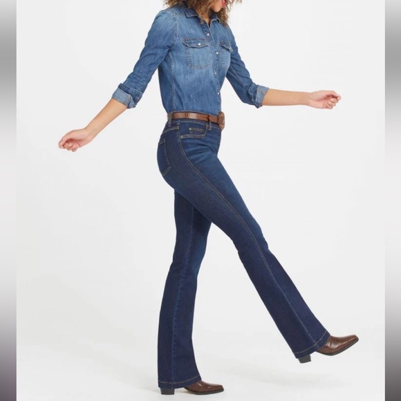 SPANX | Jeans | Spanx Blue Flare Jeans In Midnight Shade | Poshmark